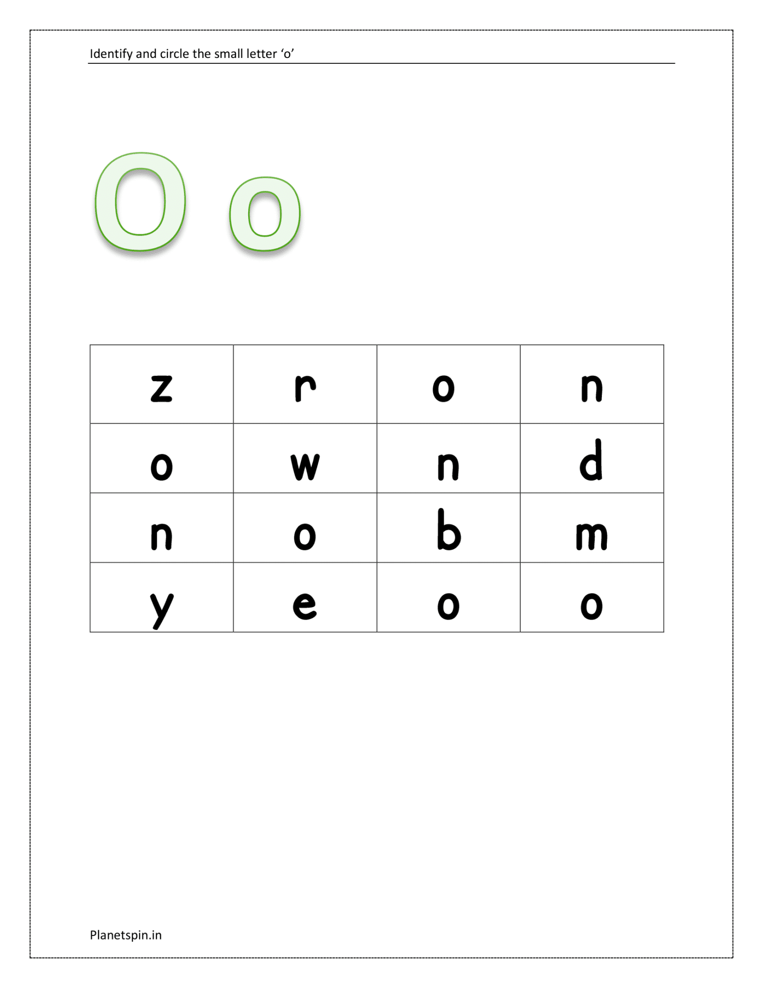 Circle the correct letter worksheet a to z | Planetspin.in