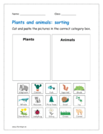 Plants and animals worksheet PDF | Planetspin.in