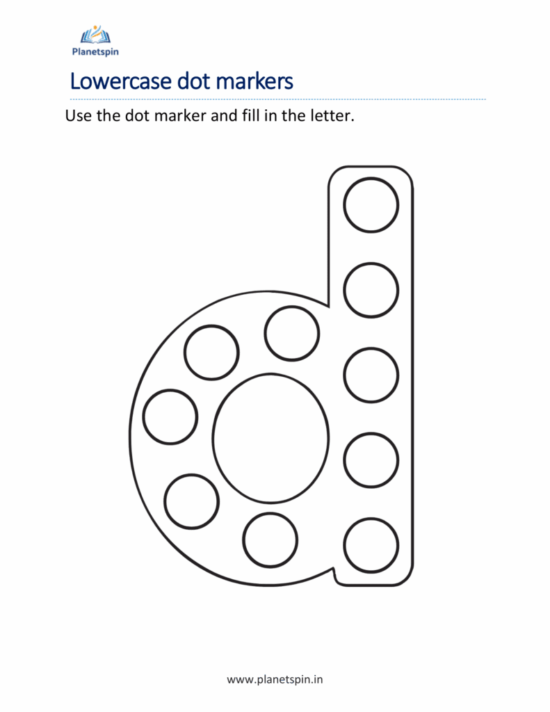 Dot marker letter worksheets for lowercase alphabets