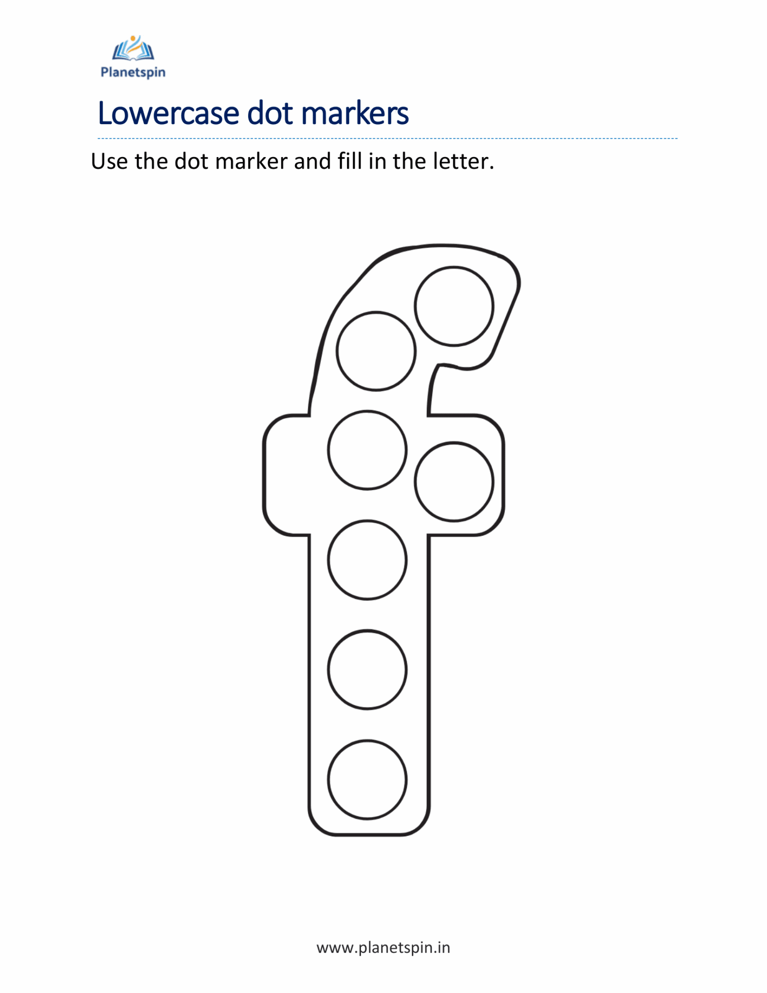 Dot marker letter worksheets for lowercase alphabets