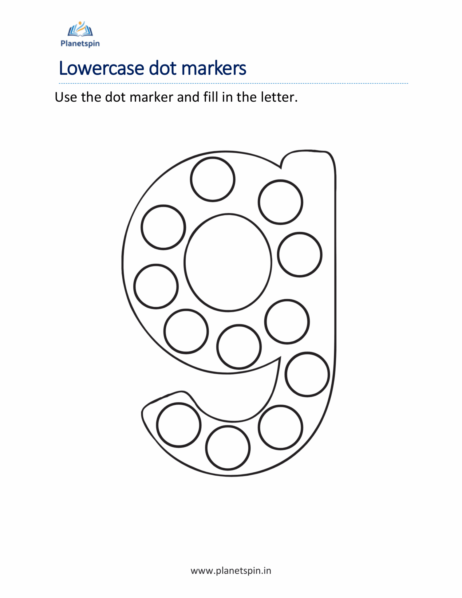Dot marker letter worksheets for lowercase alphabets