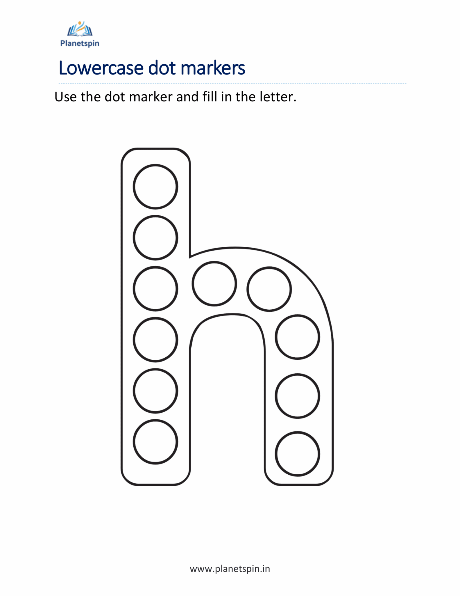 Dot marker letter worksheets for lowercase alphabets