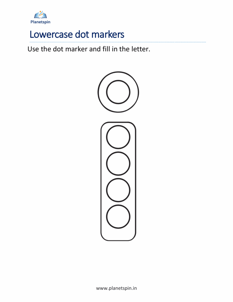 Dot marker letter worksheets for lowercase alphabets