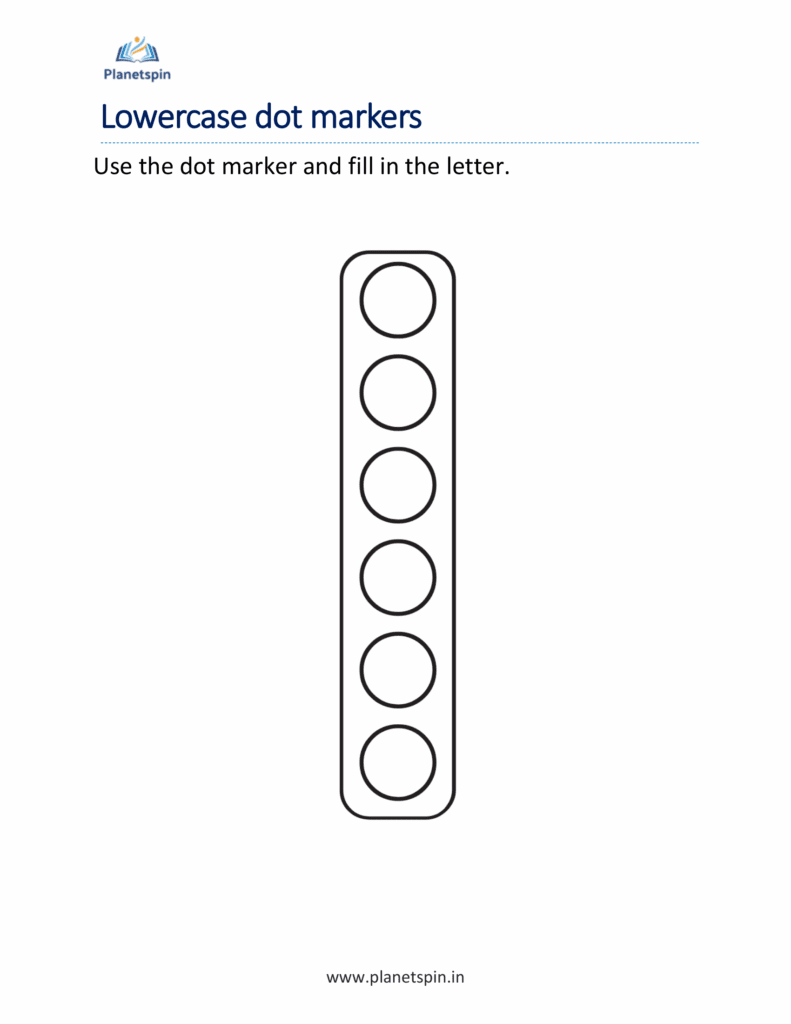 Dot marker letter worksheets for lowercase alphabets