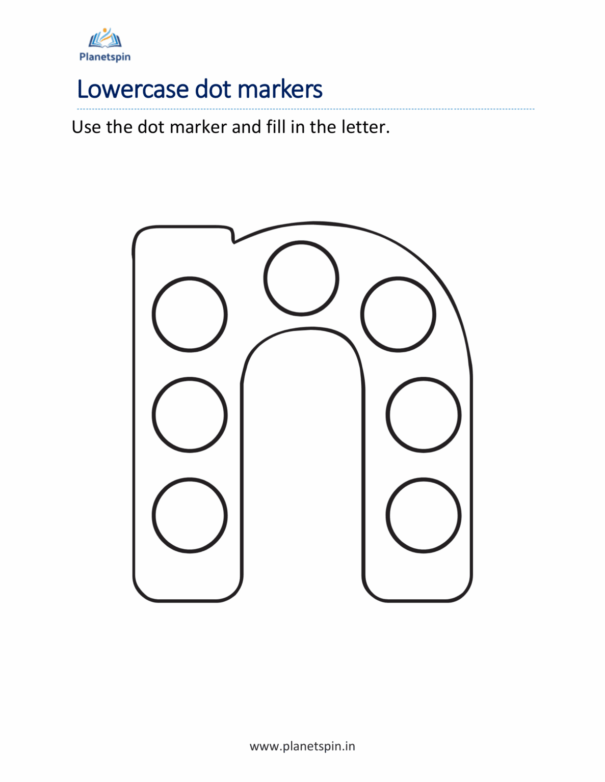 Dot marker letter worksheets for lowercase alphabets