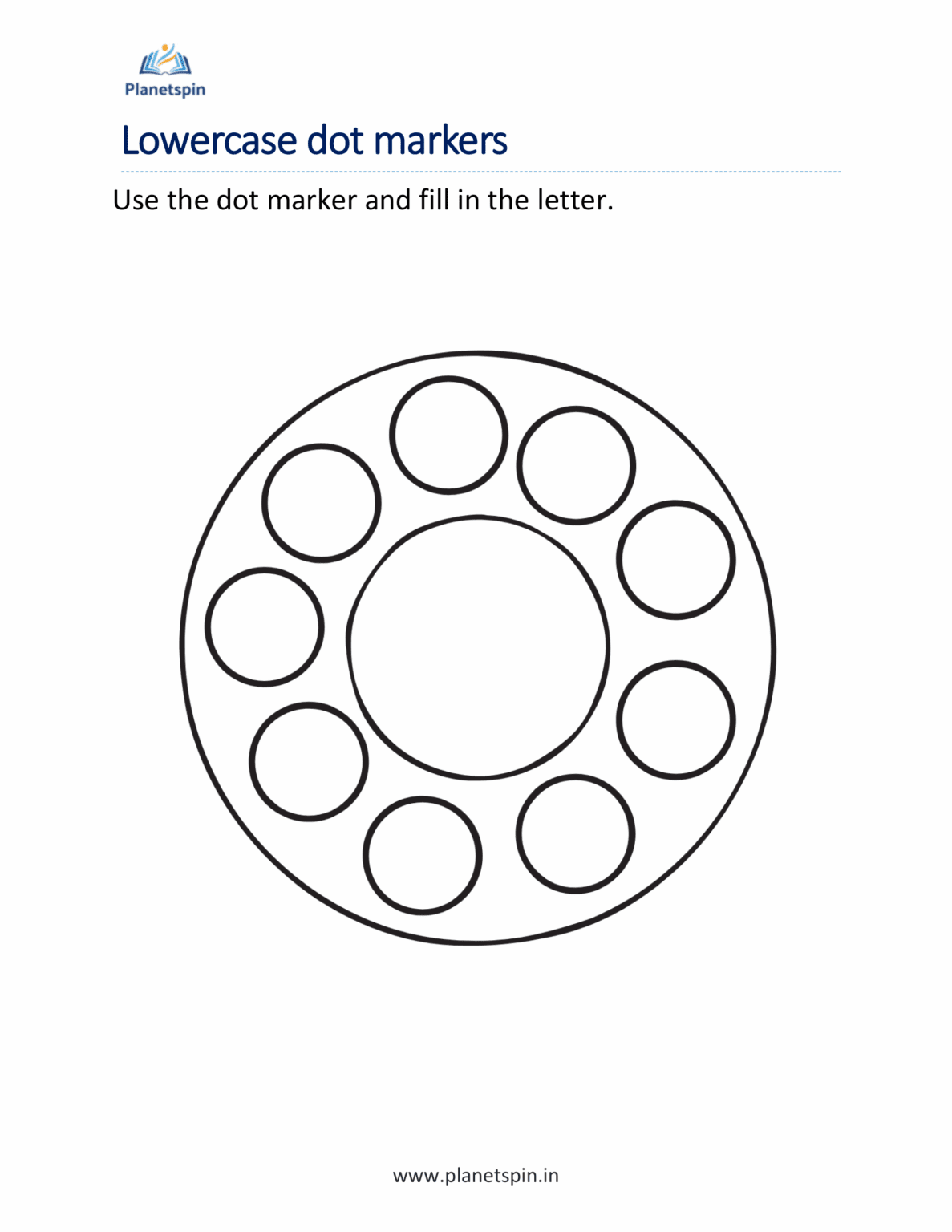 Dot marker letter worksheets for lowercase alphabets