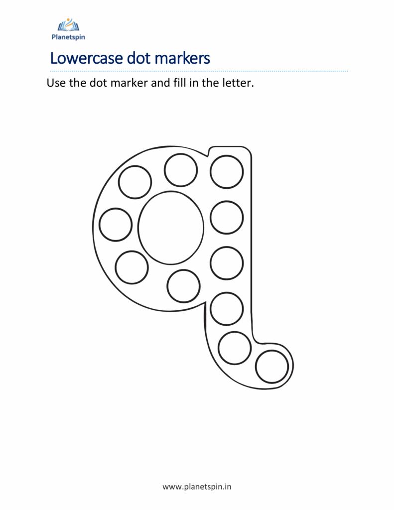 Dot marker letter worksheets for lowercase alphabets