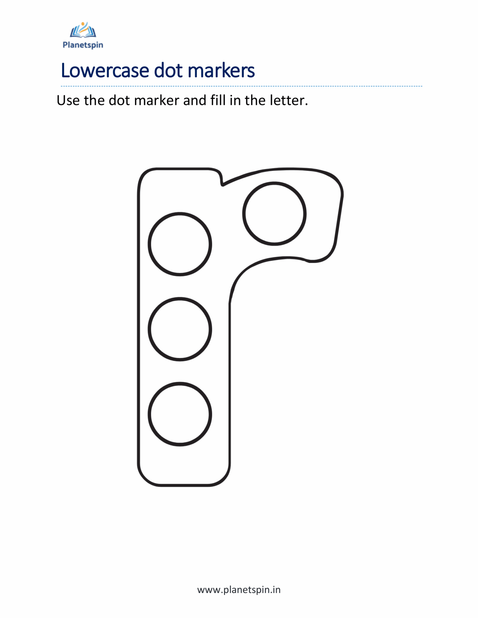 Dot marker letter worksheets for lowercase alphabets