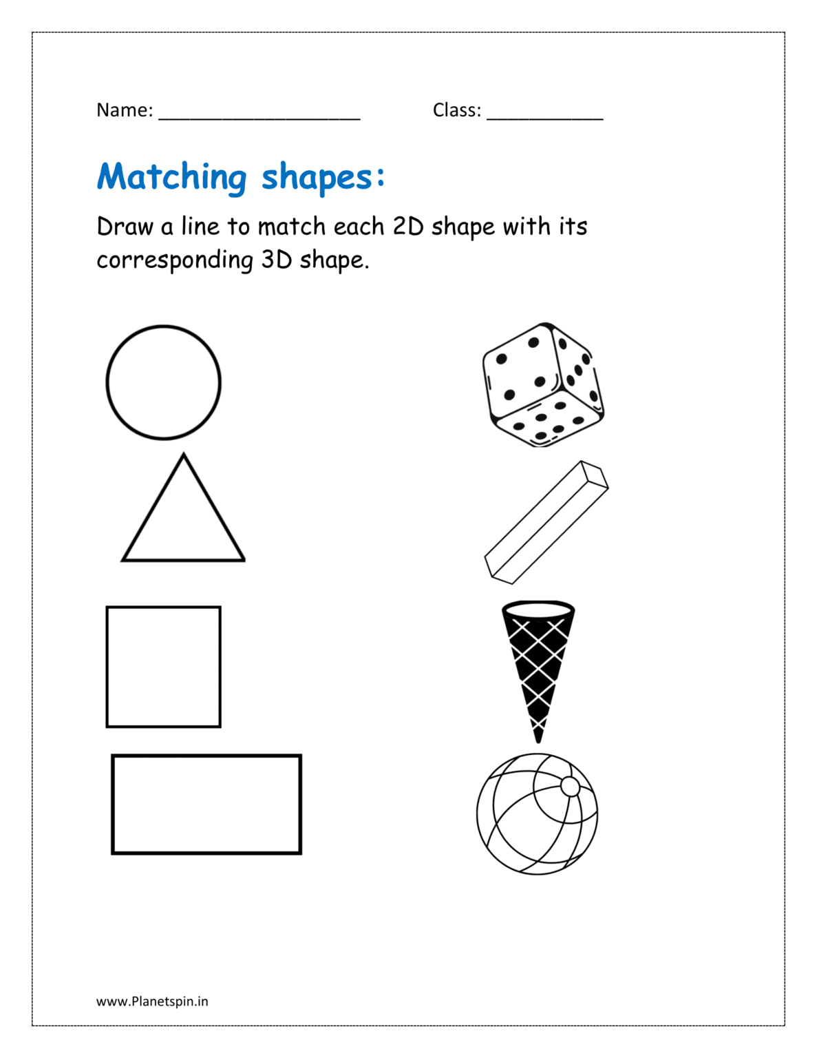 2d vs 3d shapes worksheet for kindergarten | Planetspin.in