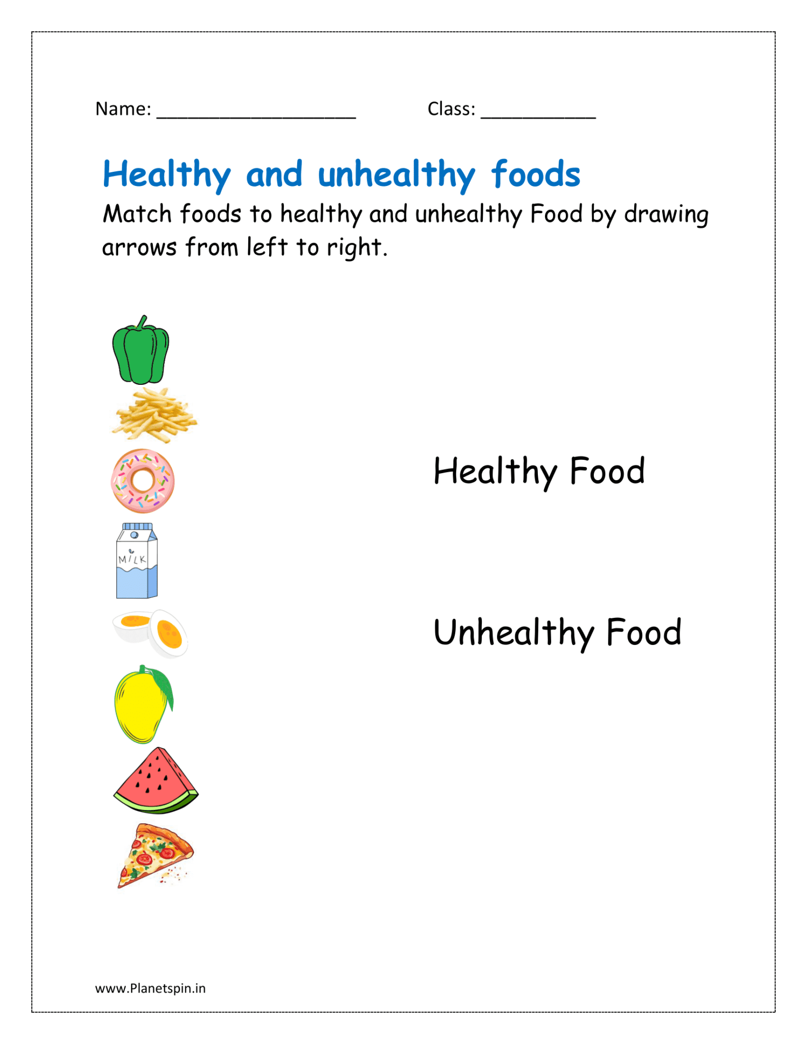 Free printable healthy food worksheets | Planetspin.in