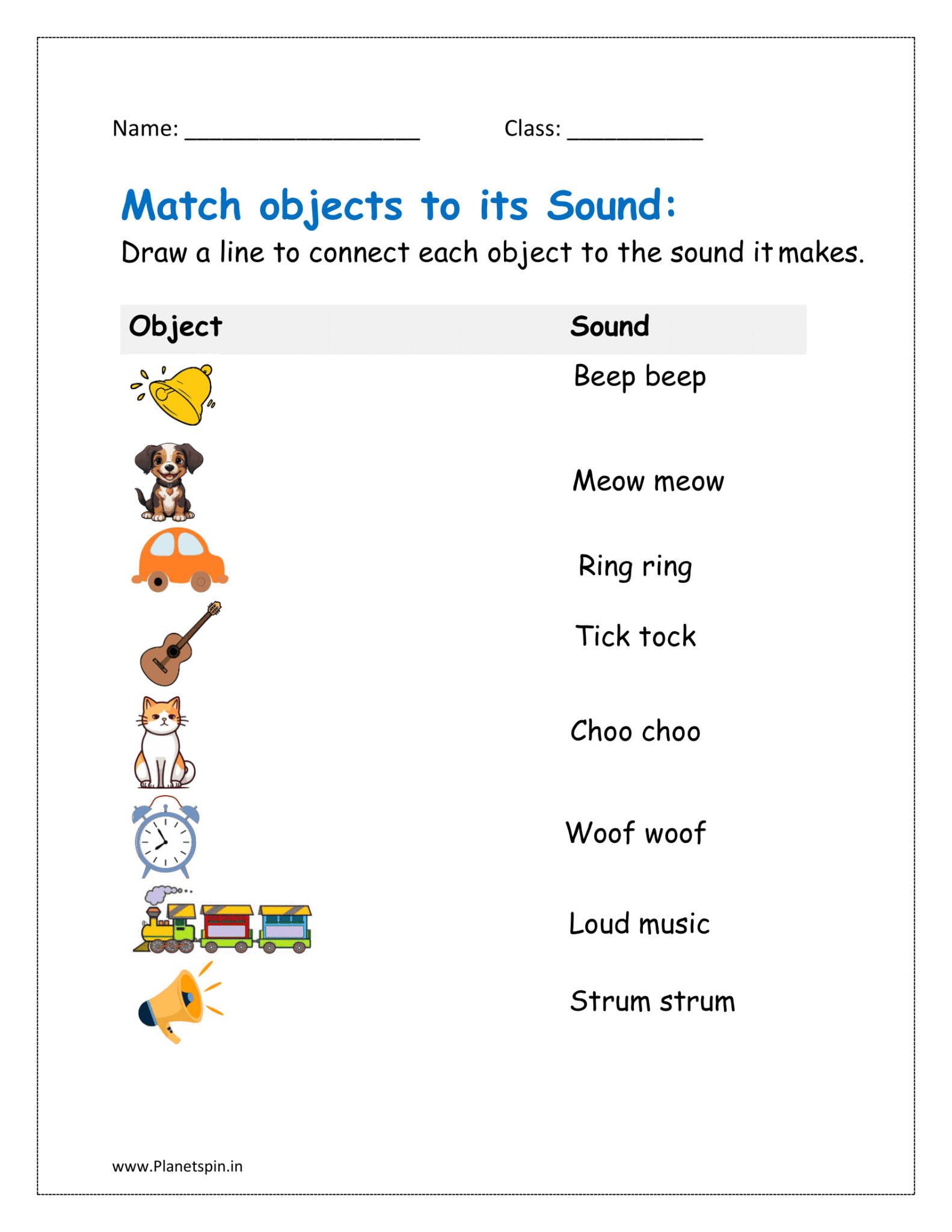 Sound energy worksheets pdf for kindergarten | Planetspin.in