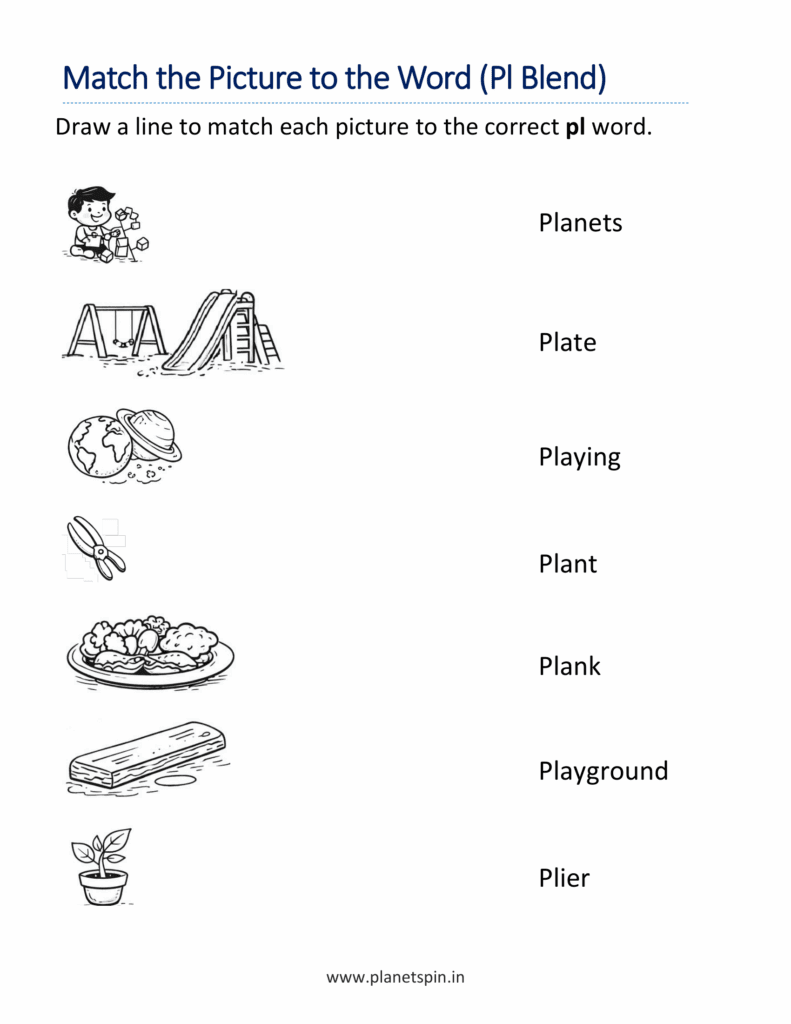 pl blends worksheets for kindergarten | Planetspin.in