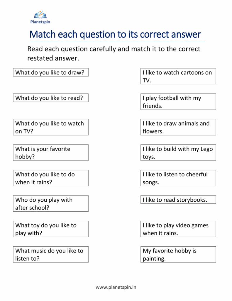 Interrogative sentences worksheet for grade 2 | Planetspin.in