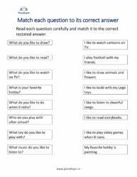 Restating the question worksheet for grade 2 | Planetspin.in
