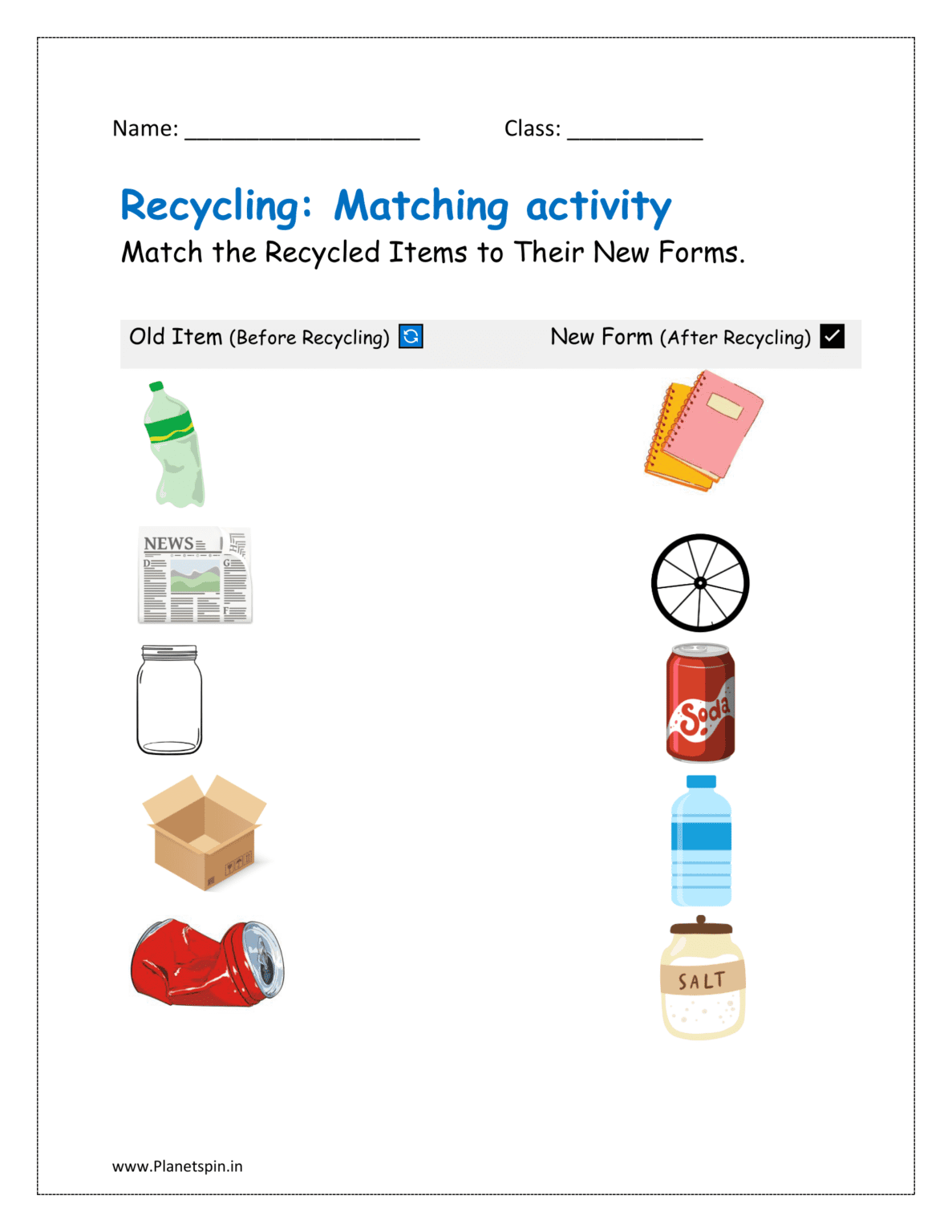 Free printable recycling worksheets for kindergarten