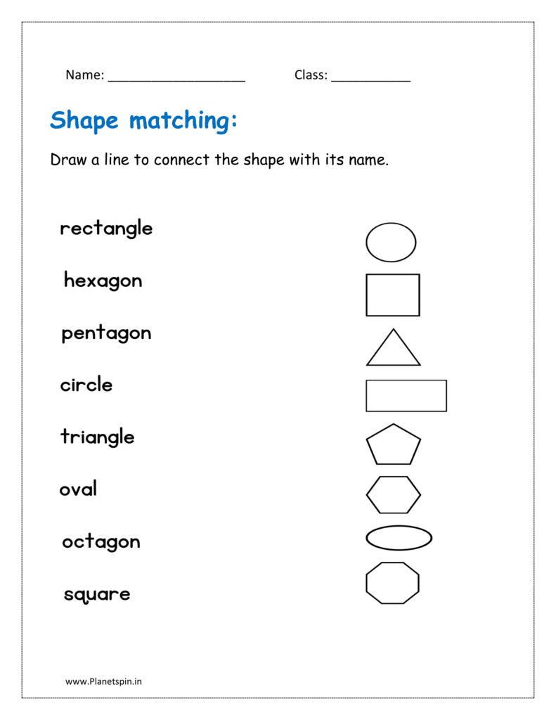Identifying shapes worksheets for grade 1 | Planetspin.in