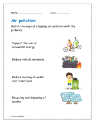 Air pollution worksheet for kindergarten | Planetspin.in