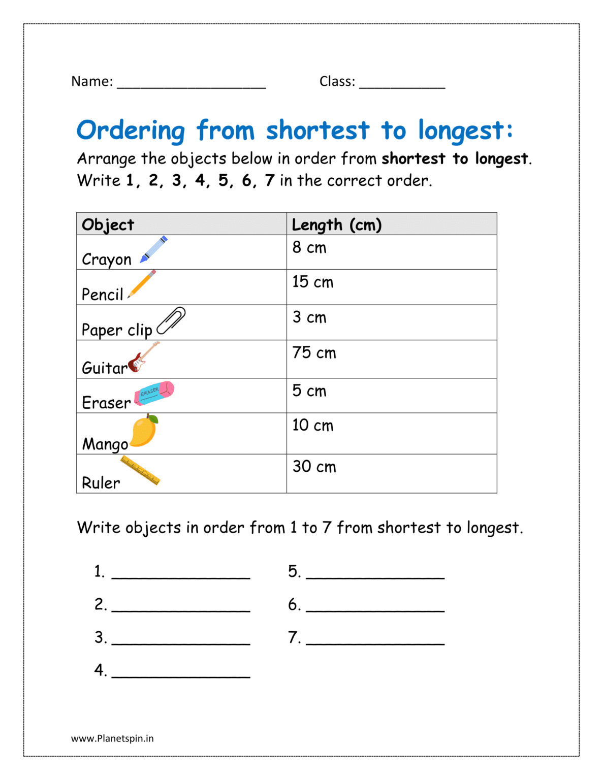 Non standard units of measurement worksheets grade 1