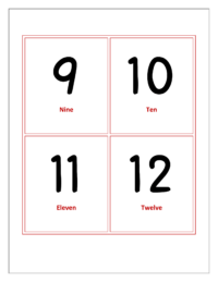 Number flashcards 1-100 with words
