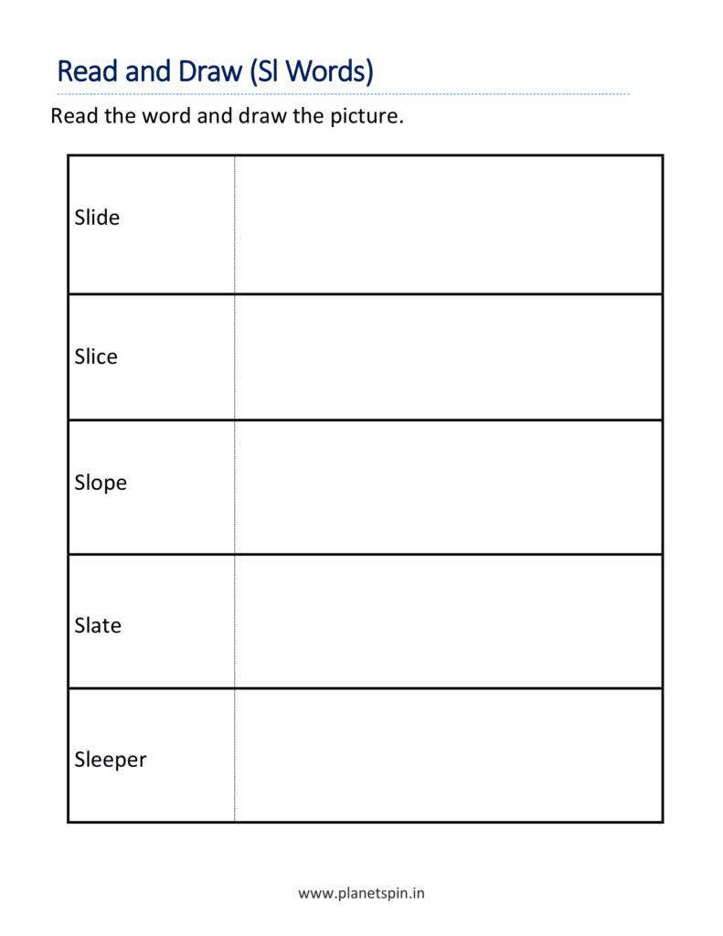 sl blends worksheets for kindergarten | Planetspin.in