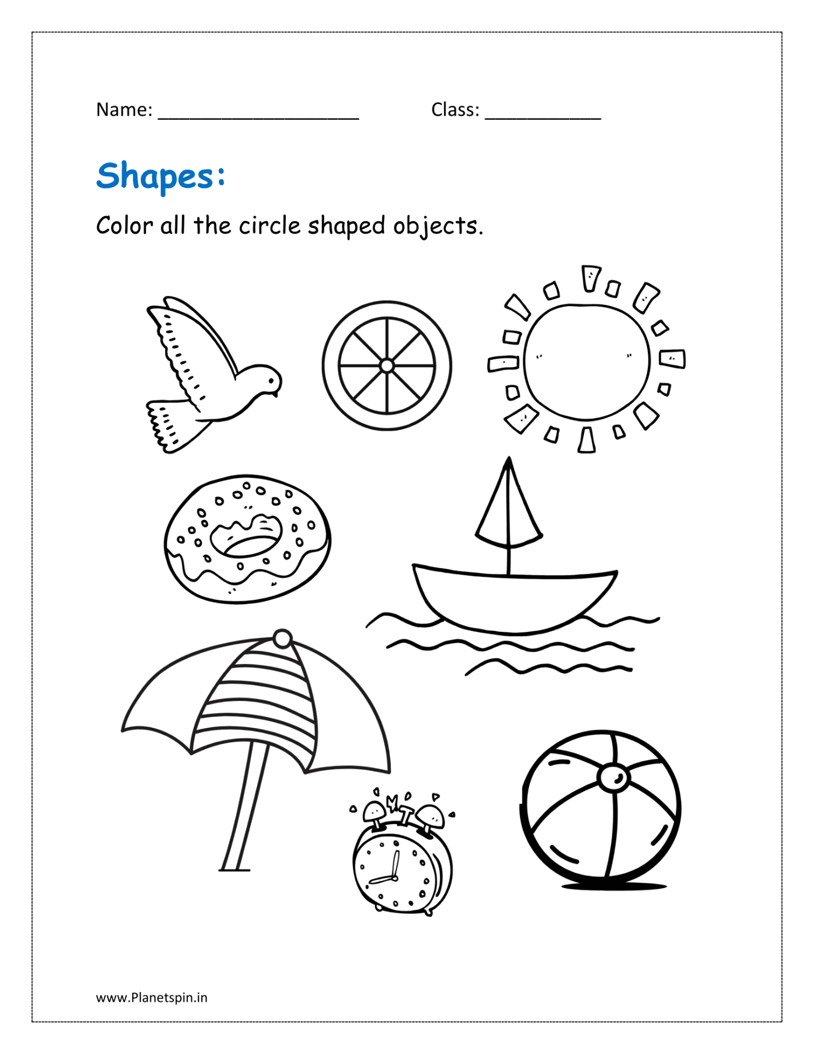 Shapes in real life objects worksheet | Planetspin.in