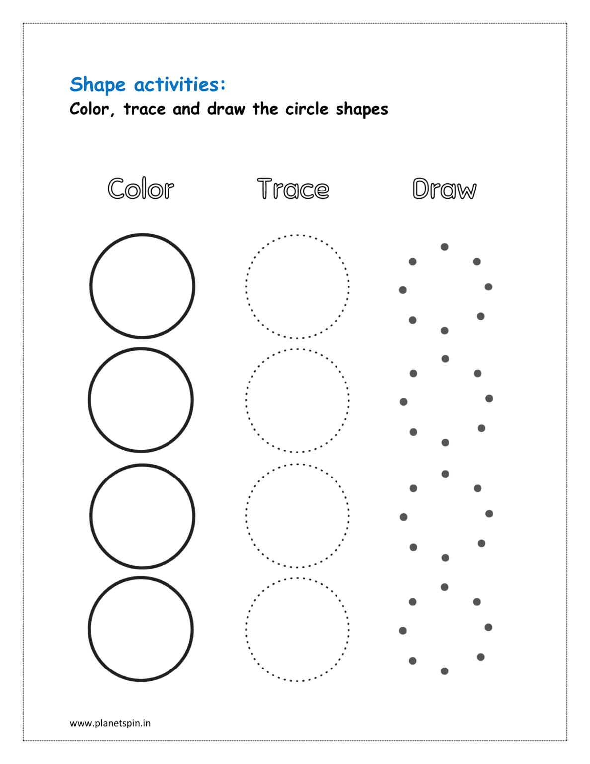 Free printable shapes worksheets pdf | Planetspin.in