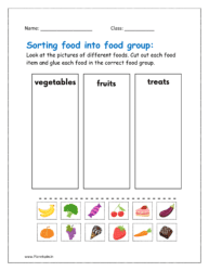 Food groups worksheet for kindergarten | Planetspin.in