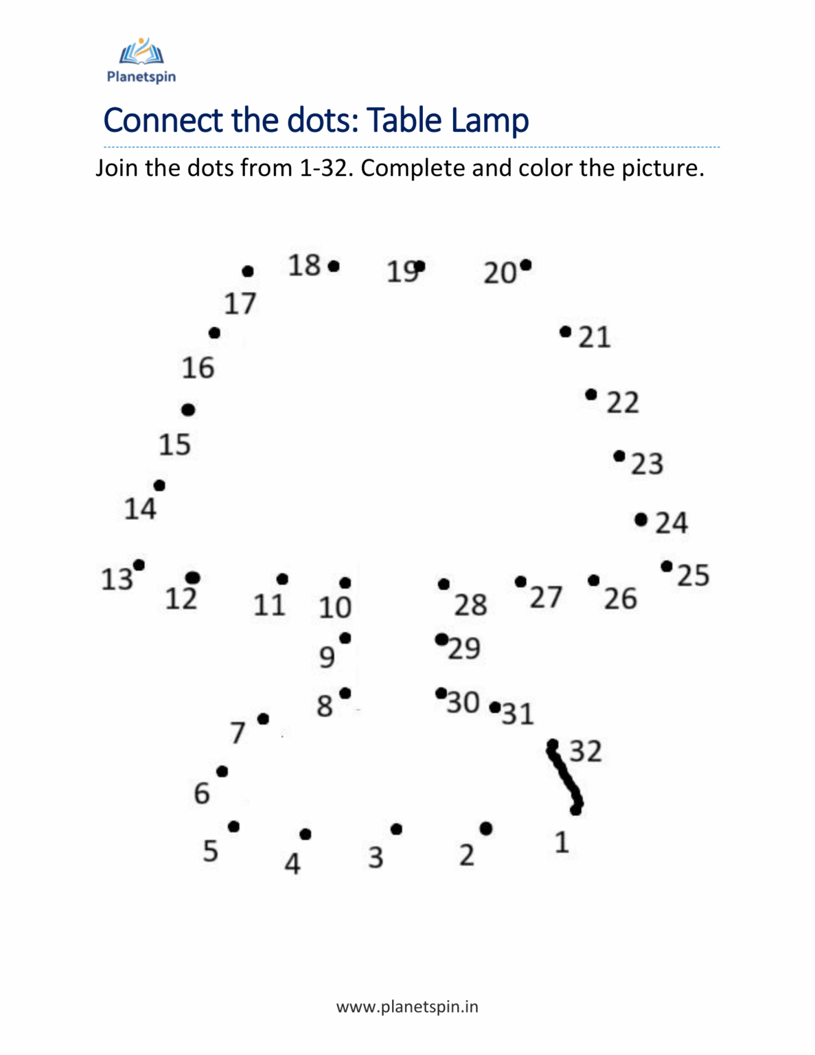 Join the dots 1 to 50 worksheets | Planetspin.in