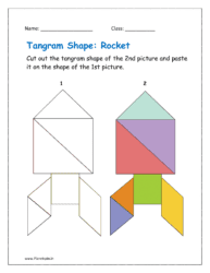 Tangram worksheets for kindergarten | Planetspin.in