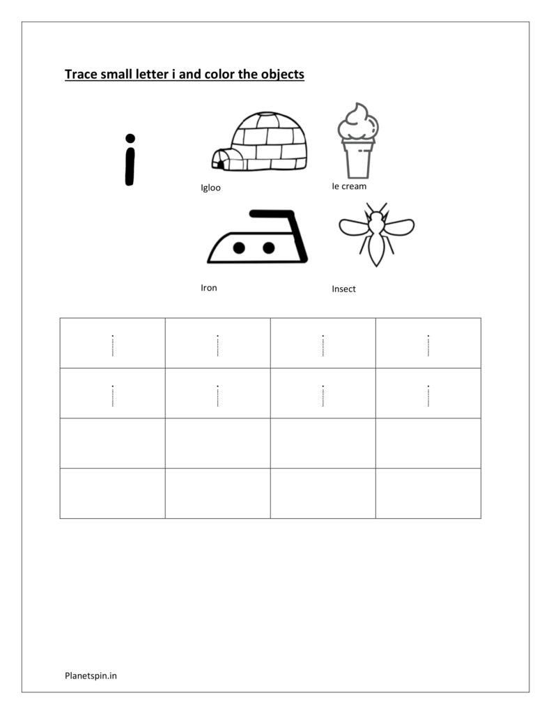 Trace lowercase alphabet letters | tracing small letters a to z