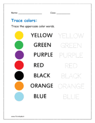 Color words worksheets for kindergarten | Planetspin.in