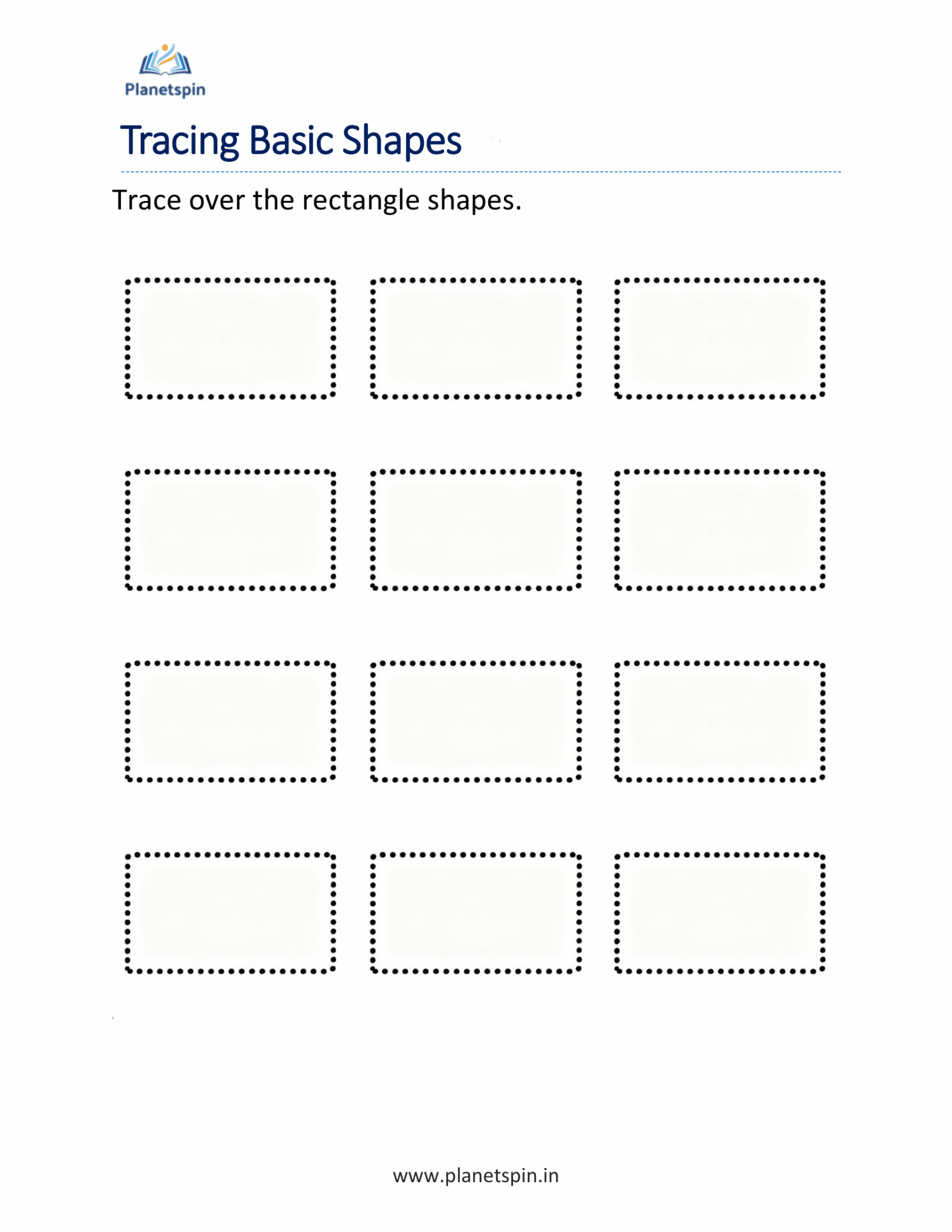 Shape tracing worksheets for kindergarten | Planetspin.in