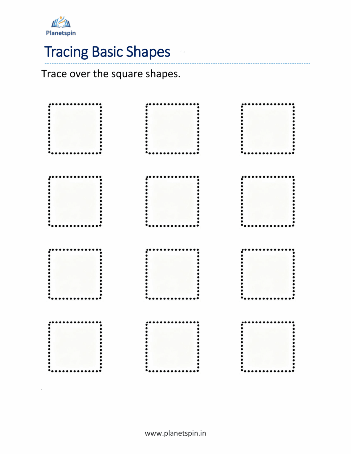 Shape tracing worksheets for kindergarten | Planetspin.in
