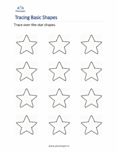 Shape tracing worksheets for kindergarten | Planetspin.in