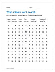 Kindergarten word search worksheets | Planetspin.in