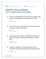 Word problem for class 1 - addition | Planetspin.in