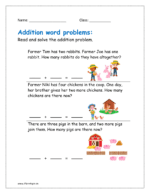 Word problem for class 1 - addition | Planetspin.in