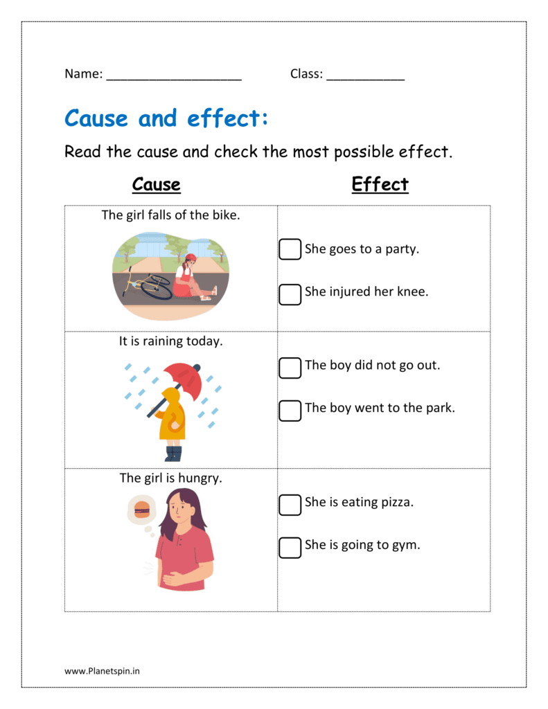 Cause And Effect Worksheet Pdf For Grade 1 Planetspin in Cause And Effect Worksheet Pdf For Grade 1 Planetspin in