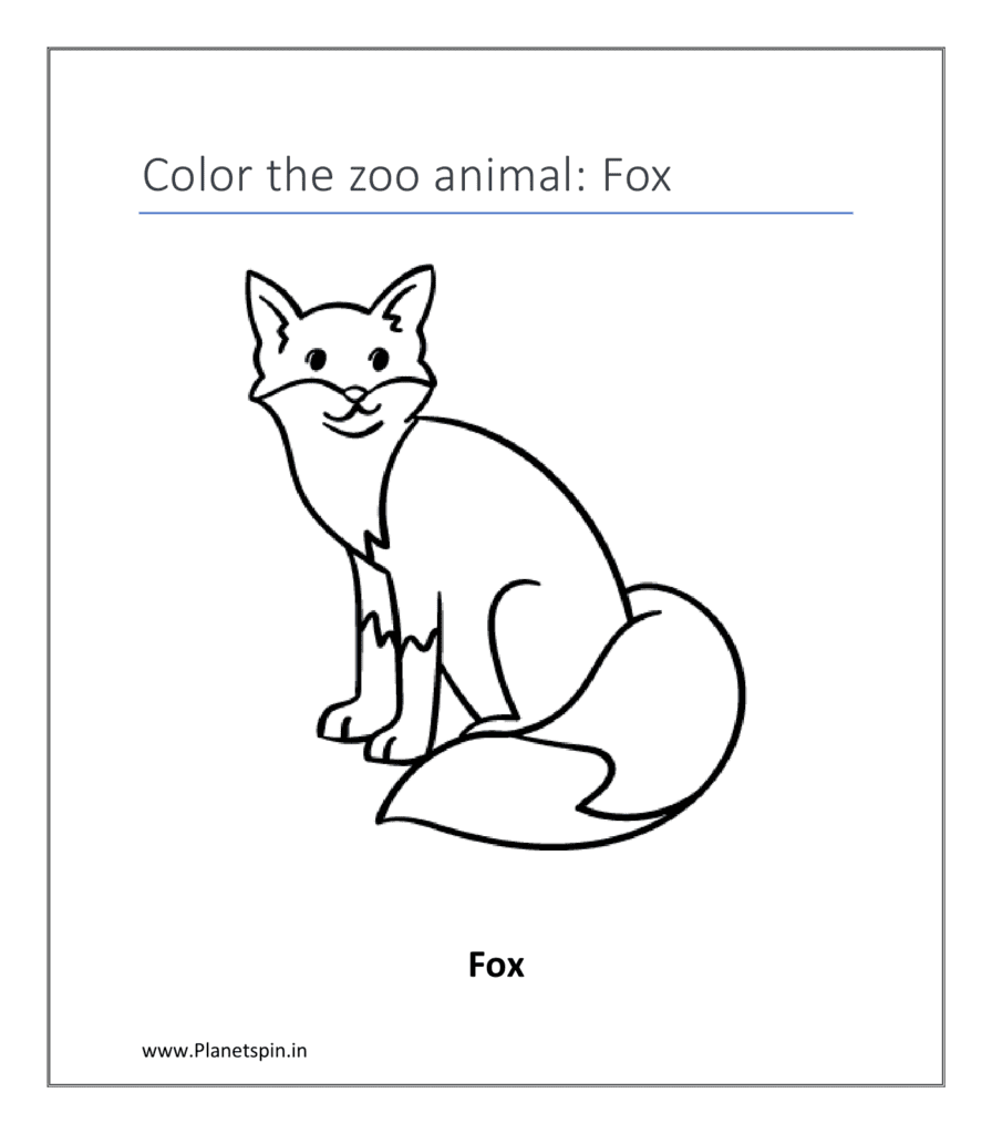 Wild animals coloring worksheet for free | Planetspin.in