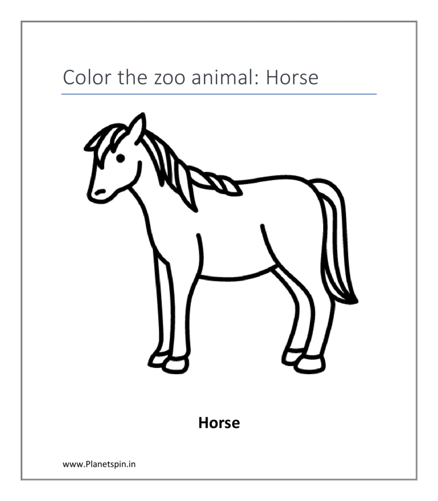 Wild animals coloring worksheet for free | Planetspin.in